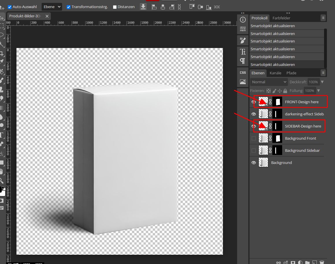 Instructions: Create your Product-Box-Mockup with Photopea