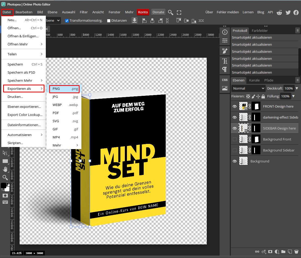 Instructions: Create your Product-Box-Mockup with Photopea